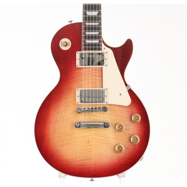 Gibsonの「Les Paul Standard 50s Bare Knuckle MOD」本器はP.U.がBare Knuckleの「The Mule」にアップグレードされたモディファイ品です。メイプルトップにウエイトリリーフを廃したマ...