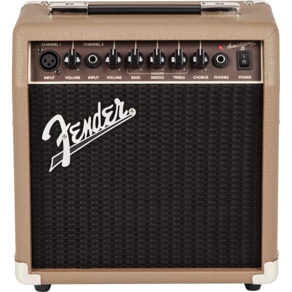 楽器用インプットとマイク用インプットを備えた15ｗ出力のアコースティックギター用アンプ「Acoustasonic 15」！Fenderのアコースティックアンプ「Acoustasonic 15」は、シンプルなセッティングで手早く演奏を始めたい...