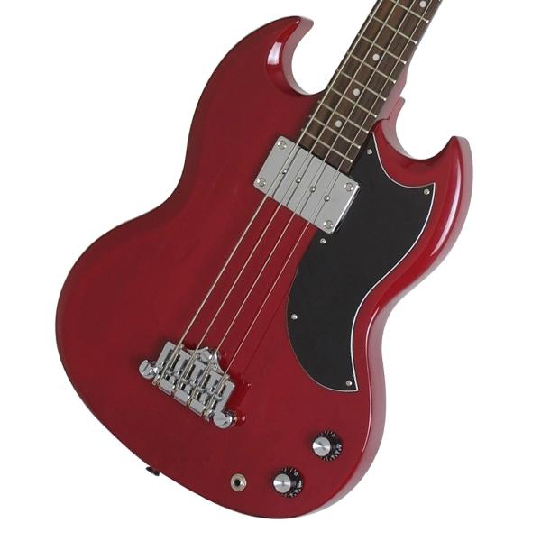 エピフォン2NDアウトレット品！SG Bass E1 Cherry (EB-0)ベースはSGのシェイプそのままに、弾きやすい30”のショート・スケールにスリムなネックでフレット・アクセスが容易。シングル・サイドワインダー・ベース・ハムバッカ...