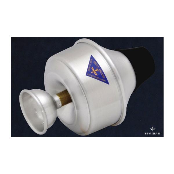 トランペット用適合：B♭,C管トランペット、B♭管コルネット重量：200g寸法：141mm x φ113mmアルミ製：軽快で明るくブリリアントな音色でどんなジャンルにもマッチUD20130212