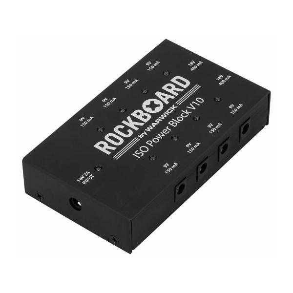 ISO Power Blocks V10は、エフェクトペダル用のマルチ電源で、最大10個の電気的に絶縁された高フィルタリング電源接続と5V USB接続を提供します。このマルチ電源は、動作電圧が異なる場合でも、最大10個のエフェクトペダルに同...