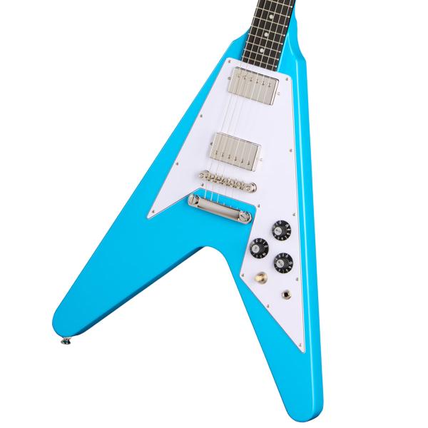 EpiphoneフライングVがアップデート！Epiphone Inspired by Gibson Flying V 70sは、音楽史を変えた1970年代のアイコニックなモデルをベースにしています。センター・シーム2ピース構造のマホガニー・...