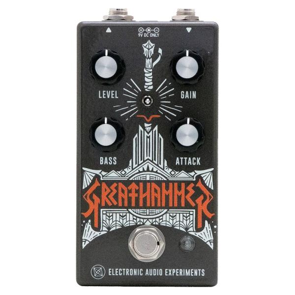 Greathammerはギャリギャリと軋むドライブサウンドに、迫撃砲のようなローブーストを加えたベースドライブペダルです。金属的なノイズロックやポストハードコアのサウンドを支えたソリッドステートアンプを出発点として開発されましたが、このペダ...
