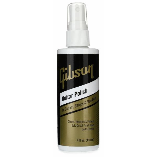 ギブソン純正ギター用ポンプポリッシュ。少量をクロス（別売）に噴射して塗装面を磨きます。汚れを落とすと同時にワックス効果もあります。※ラッカー塗装の製品にご使用になれますが、トップコートが薄く光沢のないモデルにはご使用にならないでください。研...