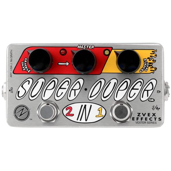 SUPER DUPER 2-in-1は、2つのSuper Hard Onを1つのボックスに入れたものです。2つのスイッチとLEDを取り付けました。また、Master VolumeコントロールでOverdrive/Distotionのアウトプ...