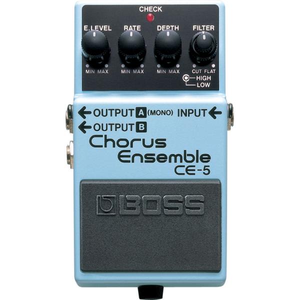 CE-5は、世界初のコーラス・エフェクトBOSS Chorus Ensemble CE-1からその名を受け継いだ、幅広いサウンドメイクが可能なコーラスです。可変域の広い各コントローラーと、2つのFILTERを駆使することで、美しく澄んだ響き...