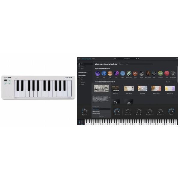 数量限定！Arturiaソフトウェア音源Analog Lab Proが付属。MicroLab MK3は、妥協のない品質を誇る超コンパクトなMIDIコントローラーです。クラス最高峰のキータッチ、頑丈なボディ、そして最新のUSB-C接続で、どん...