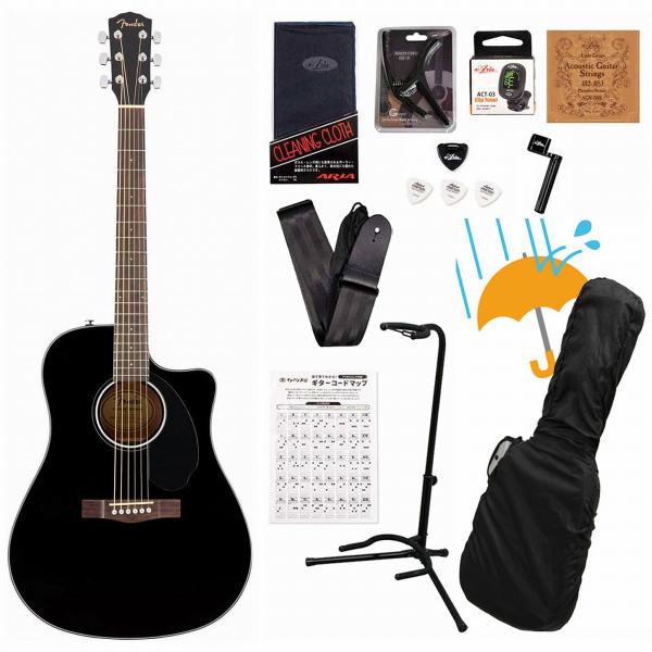 FENDER Acoustic / CD-60SCE Dreadnought Walnut Fingerboard Black フェンダー アコースティックギター エレアコ アコギ CD60SCEアコギ入門豪華12点初心者セットRアコーステ...