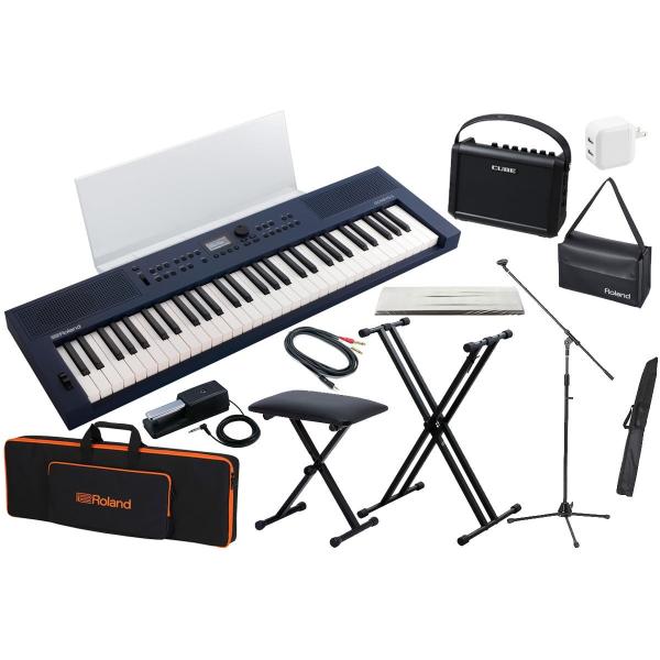 ポータブルアンプ「CUBE Street MINI」、純正の背負えるキャリング・バッグ「CB-V61」、その他必要なアクセサリー類が揃ったお買い得スタートセット！更に、キーボード本体を覆えるダストカバーをプレゼント！セット内容● Rolan...