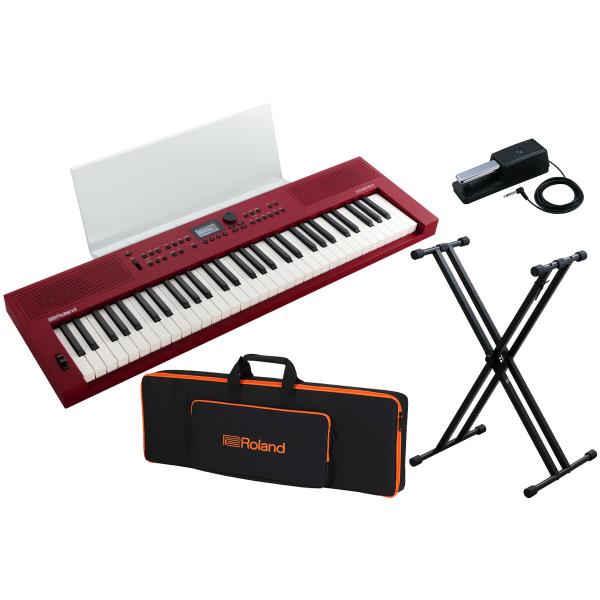 X型キーボードスタンドと純正ケース・ペダルがセット！セット内容● Roland / GOKEYS3-RD (GO:KEYS 3) ダークレッド● Roland / MRGKS3/5 (専用譜面立て)● Roland / CB-V61 (背負...