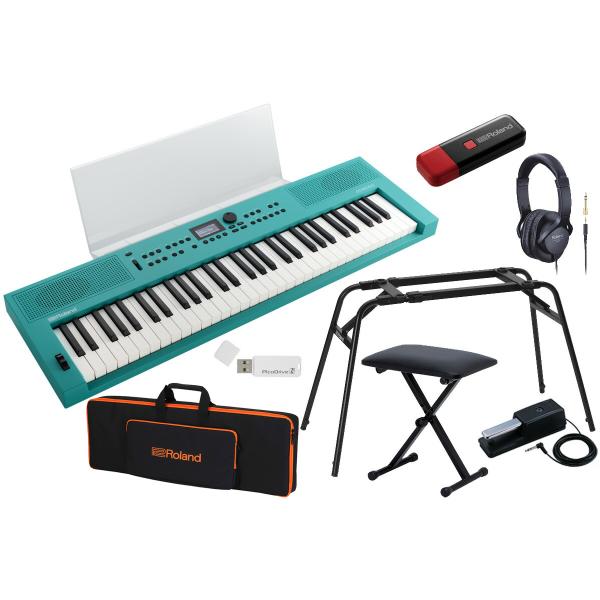 必要なアクセサリーが全て揃ったお買い得セット！セット内容● Roland / GOKEYS3-TQ (GO:KEYS 3) ターコイズ● Roland / MRGKS3/5 (専用譜面立て)● Roland / WC-1 (Roland C...
