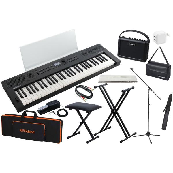 ポータブルアンプ「CUBE Street MINI」、純正の背負えるキャリング・バッグ「CB-V61」、その他必要なアクセサリー類が揃ったお買い得スタートセット！更に、キーボード本体を覆えるダストカバーをプレゼント！セット内容● Rolan...