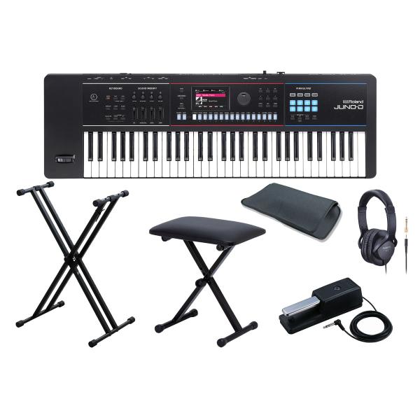 X型キーボードスタンド、キーボードベンチ、ペダルのお買い得セット！！セット内容●Roland / JUNO-D6 《背負える専用キャリング・ケース プレゼント！》●Roland / DP-10 (ダンパー・ペダル)●X型キーボードスタンド●...