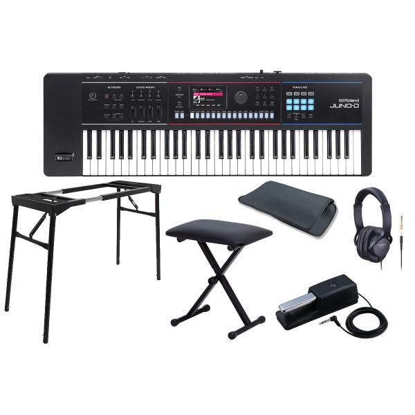 テーブル型キーボードスタンド、キーボードベンチ、ペダルのお買い得セット！！セット内容●Roland / JUNO-D6 《背負える専用キャリング・ケース プレゼント！》●Roland / DP-10 (ダンパー・ペダル)●テーブル型キーボー...