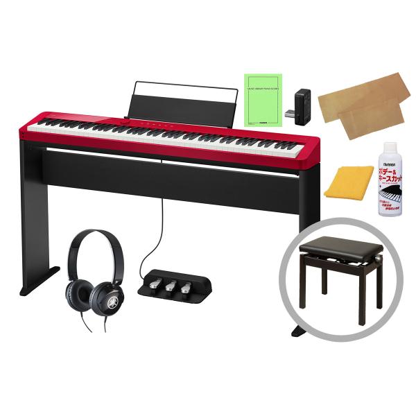 PX-S1100と専用スタンド「CS-68P」、3本ペダル「SP-34」、高低自在椅子、ヘッドフォンがセット！ピアノお手入れセットプレゼント！【セット内容】●CASIO / PX-S1100RD●CASIO / CS-68PBK●CASIO...