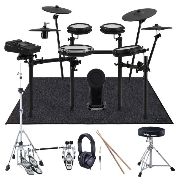 TAMAの定番ツインペダルで演奏するTD316フルセット（純正イスとマット採用）●新音源V31を搭載するVドラムのスタンダードモデル『TD316』●V-Drums 3シリーズ用に設計されたラック型ドラムスタンドでセットアップ●TAMA「アイ...