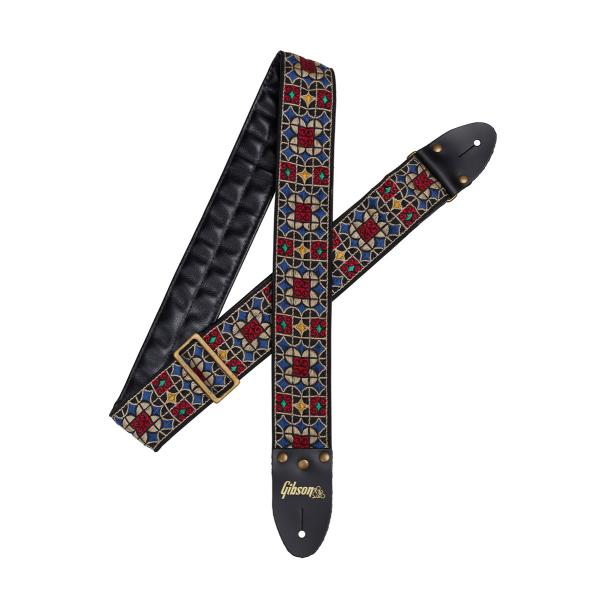 Gibsonロゴ入り、モザイク柄のストラップ。2&amp;rdquo; Width34.75&amp;rdquo; &amp;ndash; 60.5&amp;rdquo; Adjustable Length正規輸入品Handcrafted ...