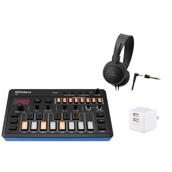 ヘッドホンとUSB電源アダプターがセットでお買い得！クリエイティブなコード・シーケンサーとJUNO-60 サウンドを備えた音楽ガジェットJ-6 は、コード理論不要でコード・サウンドを組み立てて、あなたの思いついたアイデアをカタチにできるコー...