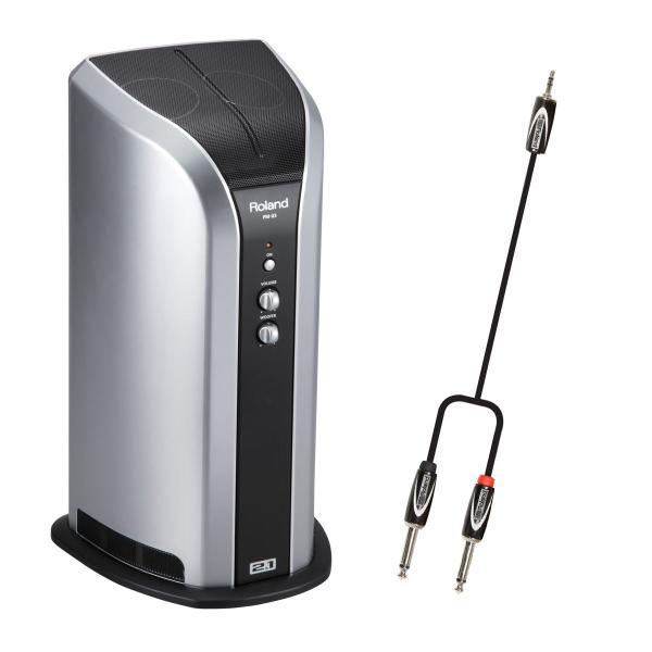 2.1チャンネル・スピーカー・システム搭載のドラム・モニターPM-03と、接続用Yケーブルのセット●2.1チャンネル・スピーカー・システム (7.5W×2＋15W）を搭載するローランドの電子ドラム用モニターPM-03に、V-Drums TD...