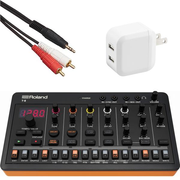 ステレオミニ - RCAケーブル (1.5m) とUSB電源アダプターがセットでお買い得！Roland のリズム・マシンを象徴するTR シリーズのドラム・サウンドとTB-303 のベース・サウンドを、ポケットサイズのコンパクトボディに集約。...