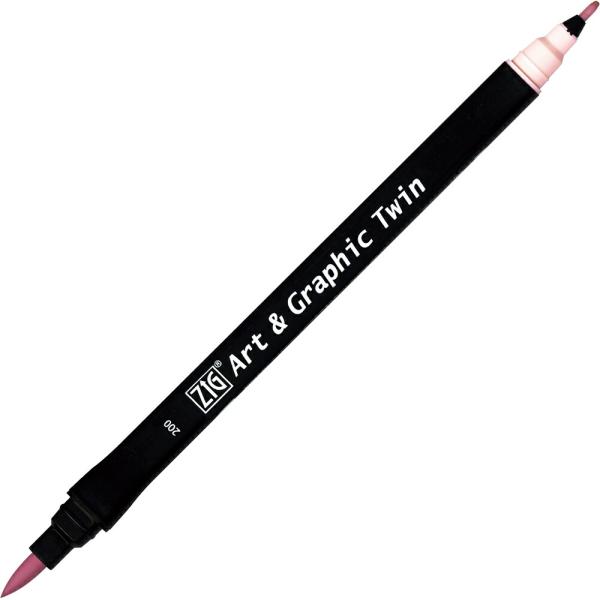 TUT-80-200  【呉竹 ZIG Art &amp; Graphic Twin SUGARED ALMOND PINK】水性カラー筆ペン【マーカー】【サインペン】【筆記用具】【筆記具】【文房具】【学校】【勉強】【雑貨】【グッズ】【呉竹...