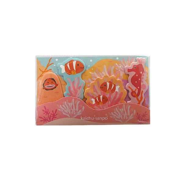 ナイ 018464　【オリジナル】【海中散歩】付箋【サンゴ】【海】【魚】【生き物】【ふせん】【メモ帳】【文房具】【学校】【雑貨】【グッズ】【かわいい】【オリジナル】【海中散歩】付箋【サンゴ】【海】【魚】【生き物】【ふせん】【メモ帳】【文房具...