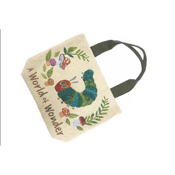 アイK-4274 B 【はらぺこあおむし】ゴブラン織りワイドトート【きのこ】【エリックカール】【はらぺこ】【ロングセラー】【絵本】【キャラ】【かばん】【バッグ】【カバン】【鞄】【トート】【収納】【アウトドア】【お出かけ】【雑貨】【グッズ】【...