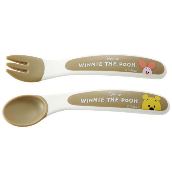 スケ532955　【ディズニーキャラクター】ベビースプーンフォークセット【プチフレンズ】【くまのプーさん】【ディズニー】【映画】【アニメ】【スプーン】【フォーク】【離乳食】【食器】【食事】【子供】【キッズ】【赤ちゃん】【ベビー】【雑貨】【グ...