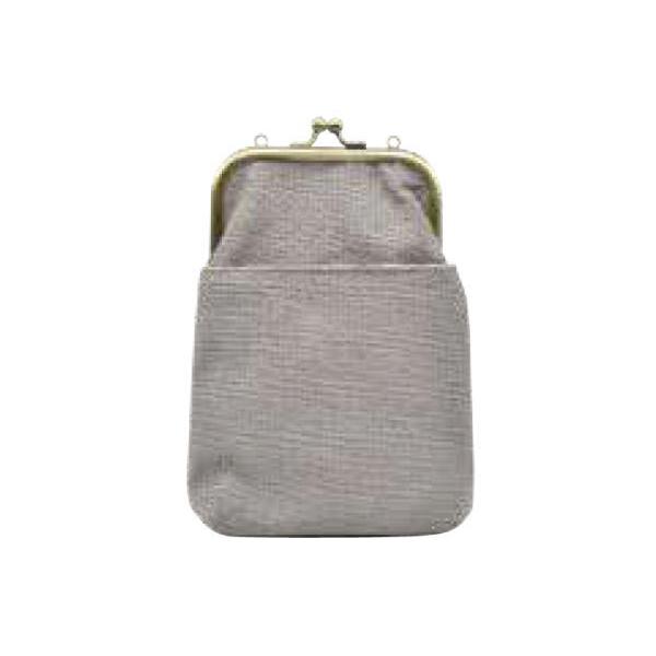 オオTO27SS-A005　【tottua】がま口2WAYスマホショルダー【グレー】【ぽこぽこステッチ】【ポーチ】【ケース】【ポシェット】【斜め掛け】【小物入れ】【スマホ入れ】【収納】【お出かけ】【アウトドア】【雑貨】【グッズ】【かわいい】...