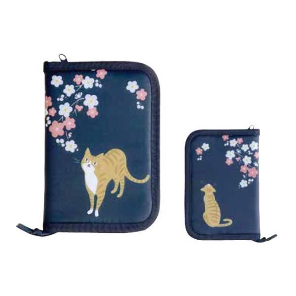 オオAME-2202　【送料無料】【Abeille】お薬手帳カードケース【梅】【ネコ】【動物】【アニマル】【フラワー】【ポーチ】【ケース】【カード入れ】【カードポケット】【ホルダー】【整理】【収納】【雑貨】【グッズ】【かわいい】【送料無料】...