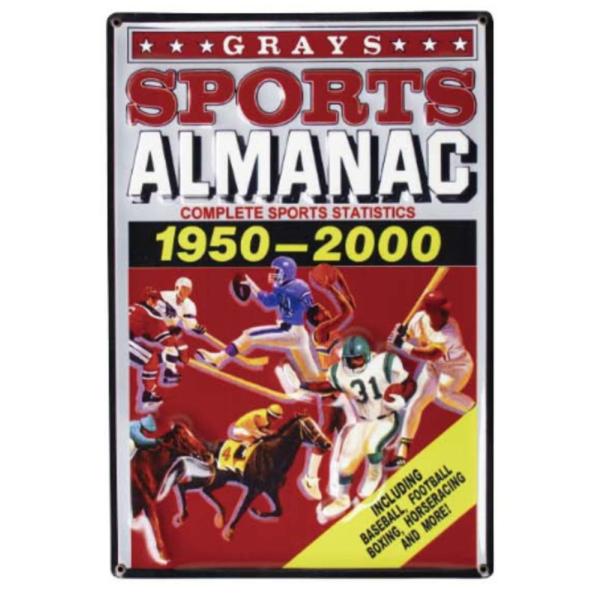 ショ152253  【アメリカン雑貨】エンボスメタルサイン【ALMANAC】【バックトゥザフューチャー】【スポーツ名鑑】【映画】【アメリカ】【USA】【アメキャラ】【看板】【ボード】【BAR】【カフェ】【インテリア】【雑貨】【グッズ】【かわ...