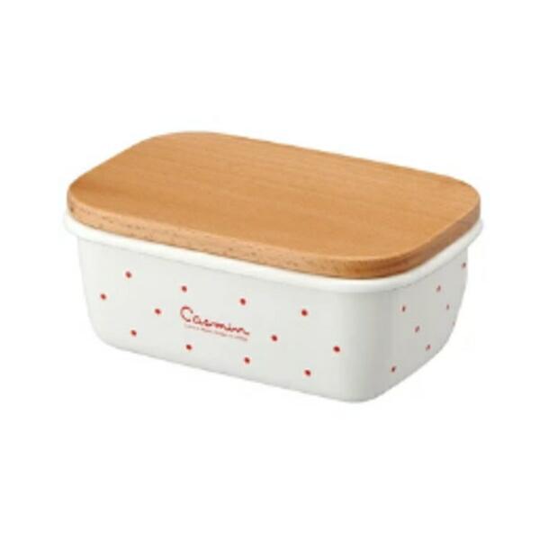 スケ569753  【オリジナル】ホーローバターケース木蓋付【アイボリー】【キャスミン】【カットバター】【器具】【ケース】【食事】【料理】【調理】【キッチン】【雑貨】【グッズ】【かわいい】【オリジナル】ホーローバターケース木蓋付【アイボリー...
