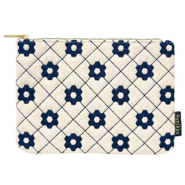 カミ215422 【送料無料】【Hanikka】【ハニッカ】フラットポーチ【オフホワイト】【白】【花柄】【フラワー】【ポーチ】【ケース】【文房具入れ】【収納】【メイク】【化粧】【コスメ】【雑貨】【グッズ】【かわいい】【送料無料】【Hanik...