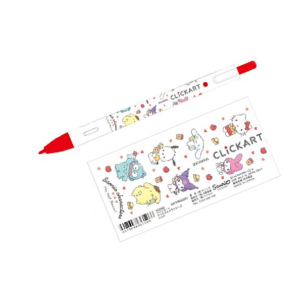 ツジ4729-982 【送料無料】【サンリオキャラクターズ】ノック式水性カラーペン【レッド】【赤】【クリッカート】【色ペン】【筆記用具】【文房具】【学校】【勉強】【雑貨】【グッズ】【かわいい】【送料無料】【サンリオキャラクターズ】ノック式水...