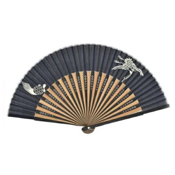 オオS22-MCMP03 【送料無料】【Ripple】【リップル】綿ローンモノトーンプリント扇子【22.5cm】【紺】【ネイビー】【鶴亀】【せんす】【うちわ】【踊り用】【日本舞踊】【祭り】【夏】【涼しい】【雑貨】【グッズ】【かわいい】【送料...