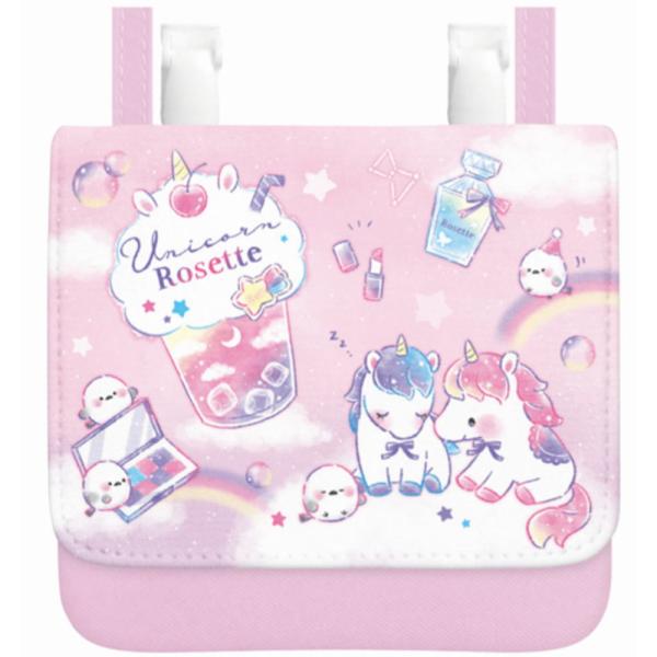 カミ222275　【送料無料】【オリジナル】ショルダーひも付きどこでもポッケ【ユニコーンロゼット】【動物】【アニマル】【ノーマルタイプ】【ポーチ】【ケース】【ポシェット】【小物入れ】【ショルダーバッグ】【マスク入れ】【収納】【子供】【キッズ...