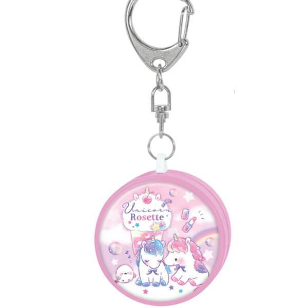 カミ222291　【オリジナル】防犯ブザー【ユニコーンロゼット】【動物】【アニマル】【防犯】【ブザー】【防犯アラーム】【防犯グッズ】【セーフティグッズ】【キッズ】【子供】【学校】【通学】【キーホルダー】【キーリング】【雑貨】【グッズ】【かわ...
