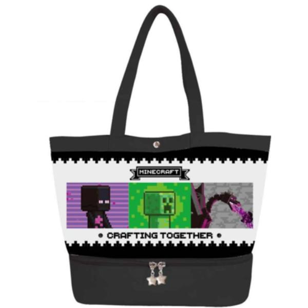 ケイCPV6-MCT-SG【送料無料】【Minecraft】【マインクラフト】ポケット付きビニールトートバッグ【集合】【クリーパー】【マイクラ】【ゲーム】【かばん】【カバン】【鞄】【収納】【海】【プール】【スイミング】【アウトドア】【子供】...