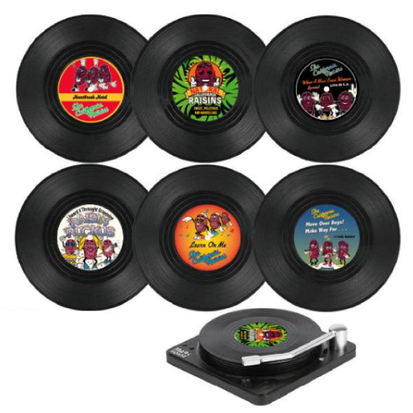 ショRAISIN  【送料無料】【アメリカン雑貨】レコードコースターセット【RAISIN】【アメリカ】【USA】【アメキャラ】【敷き物】【コースター】【コップ置き】【食事】【食器】【キッチン】【雑貨】【グッズ】【かわいい】【TE】【送料無料...