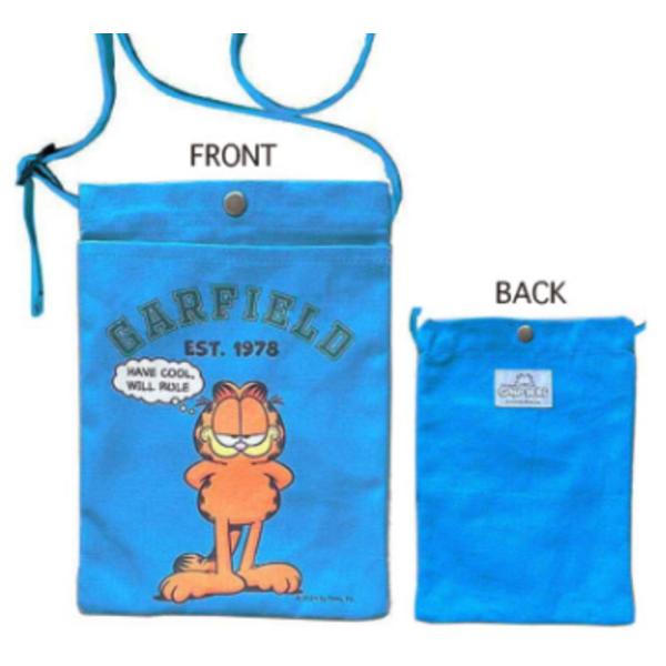 ショ158828  【送料無料】【アメリカン雑貨】【ガーフィールド】【GARFIELD】ミニショルダーバッグ【ブルー】【青】【アメリカ】【USA】【アメキャラ】【ケース】【ポーチ】【かばん】【鞄】【収納】【お出かけ】【アウトドア】【雑貨】【...