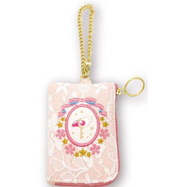 マリMCSA-042 【カードキャプターさくら】パスアンドコインポーチ【ピンク】【レース×刺繍】【アニメ】【ポーチ】【定期入れ】【カード入れ】【小銭入れ】【収納】【通勤】【通学】【雑貨】【グッズ】【かわいい】【カードキャプターさくら】パスア...