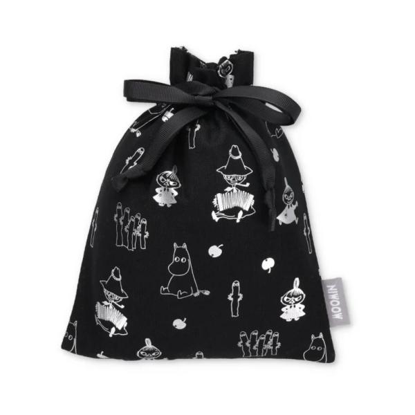 ゾウ9579 【ムーミン】【Moomin】メタリックプリント巾着【ブラック】【黒】【リトルミイ】【アニメ】【絵本】【キャラクター】【ポーチ】【ケース】【小物入れ】【袋】【収納】【お出かけ】【アウトドア】【雑貨】【グッズ】【かわいい】【ムーミ...