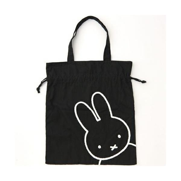 ゾウ323 【送料無料】【miffy】【ミッフィー】巾着トート【ブラック】【黒】【ウサギ】【ディック・ブルーナ】【絵本】【アニメ】【かばん】【カバン】【鞄】【バッグ】【収納】【お出かけ】【アウトドア】【雑貨】【グッズ】【かわいい】【送料無料...