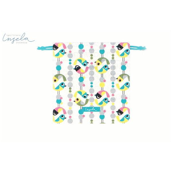 【メール便等送料無料/代引・後払決済不可】【ポイント消化】■説明■<br>【インゲラ・アリアニウス】巾着【S】【バードパターン】【北欧】【デザイン】【デザイナー】【スウェーデン】【遠足】【学校】【保育園】【幼稚園】【巾着袋】【お...