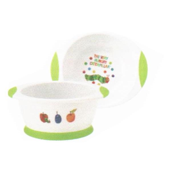 スケ492099  【はらぺこあおむし】すくいやすいベビー茶碗【グリーン】【緑】【エリックカール】【はらぺこ】【ロングセラー】【絵本】【茶わん】【お皿】【皿】【離乳食】【食事】【食器】【子供】【キッズ】【赤ちゃん】【ベビー食器】【雑貨】【グ...