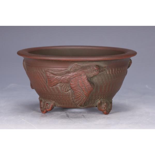 盆栽　鉢　常滑　陶器　泥　山野草　和鉢 サイズ：横幅約11.4cm×奥行約11.4cm×高さ約5.6cm（多少の誤差が生じる場合があります。ご了承ください。）※商品画像については、モニターによって色味が若干異なります事ご了承ください。【商品...