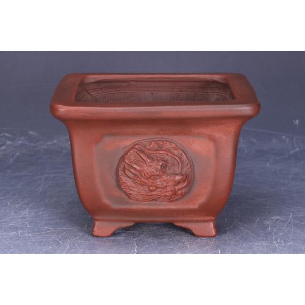 盆栽　鉢　常滑　陶器　泥　山野草　和鉢 サイズ：横幅約9.7cm×奥行約9.7cm×高さ約6.5cm（多少の誤差が生じる場合があります。ご了承ください。）※商品画像については、モニターによって色味が若干異なります事ご了承ください。【001　...