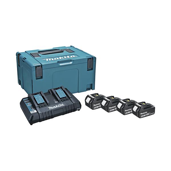 セット内容：バッテリBL1860B×4本・2口急速充電器DC18RD・マックパックタイプ3