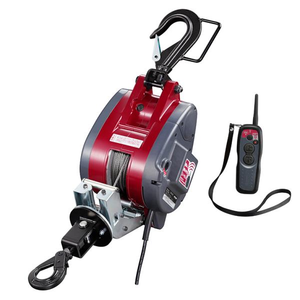 【仕様】■最大吊揚荷重：200kg■揚程：29m■吊揚速度：(高速) 24cm/s(低速) 16cm/s■電源：単相100V■電流：12A■消費電力：1,100W■電源コード：5m■質量：19.6kg ※スイベルフック、ワイヤーストッパー、...