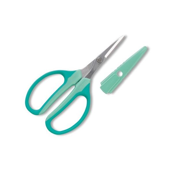 フラワーアレンジメントで大活躍！花がら摘み、包装フィルム、ラッピングペーパー、小枝、リボン、切り戻しなど...。 フローリストやフラワーデザイナーにピッタリの多用途はさみです。 刃の部分でのカットはもちろんですが、刃の背の部分のアールはリボ...